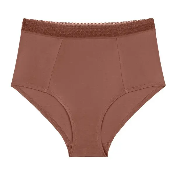 Uwila Warrior High Waisted Soft Silk Briefs- Toffee - Brown