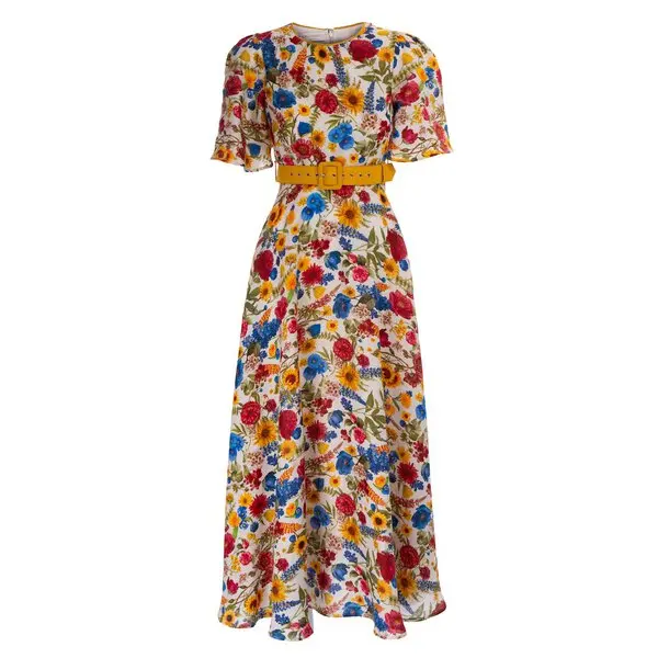 SOFIA TSERETELI Blossom Garden Linen Dress
