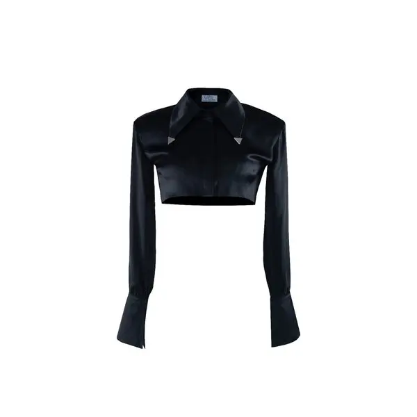 VESTIAIRE D'UN OISEAU LIBRE Cropped Shirt With Collar Tips