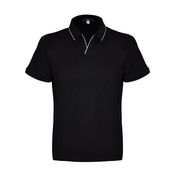 DAVID WEJ Marco V-neck Polo Shirt - Black