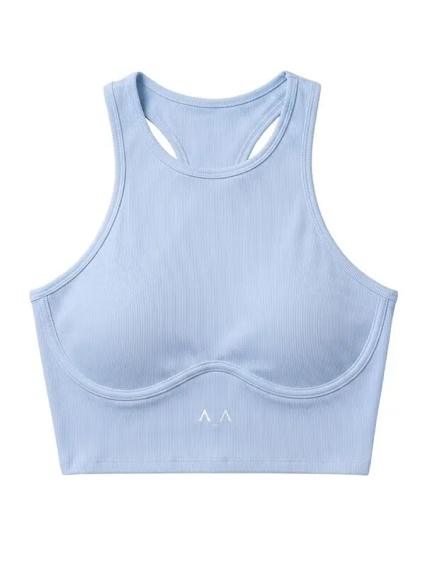ALTRA VOLTA Halter Ribbed Top - Blue