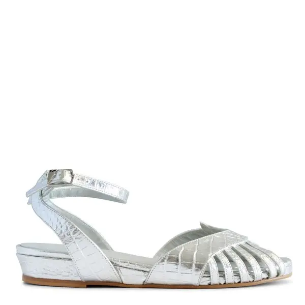 TERRY DE HAVILLAND Margaux Kitty Sandal - Silver