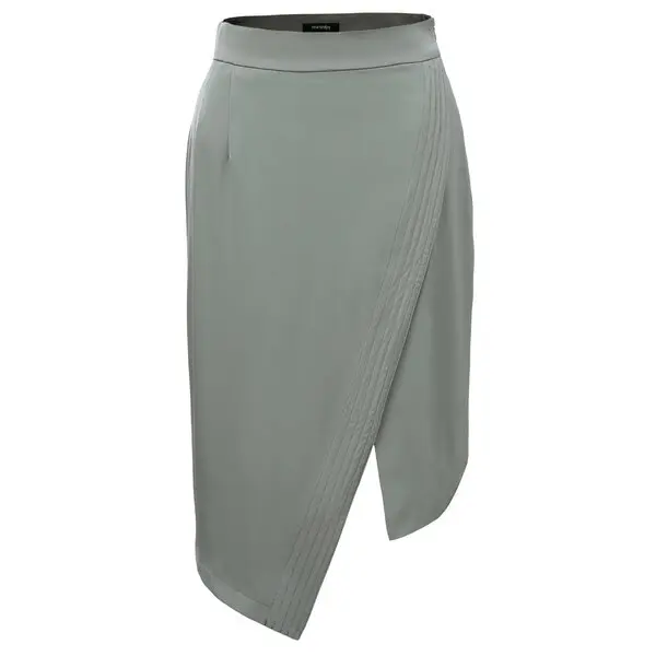 SMART AND JOY Asymmetric Crossed Panel Skirt Mint - Green