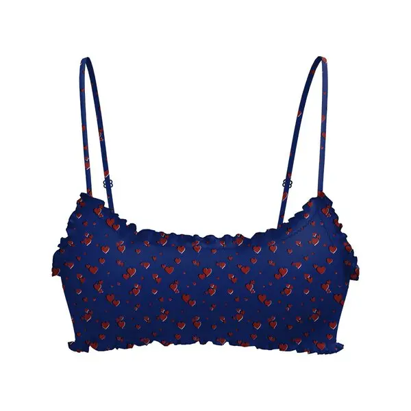 BLACKBOUGH SWIM Darby Frilled Bralette Top / Heartache Pointelle - Blue