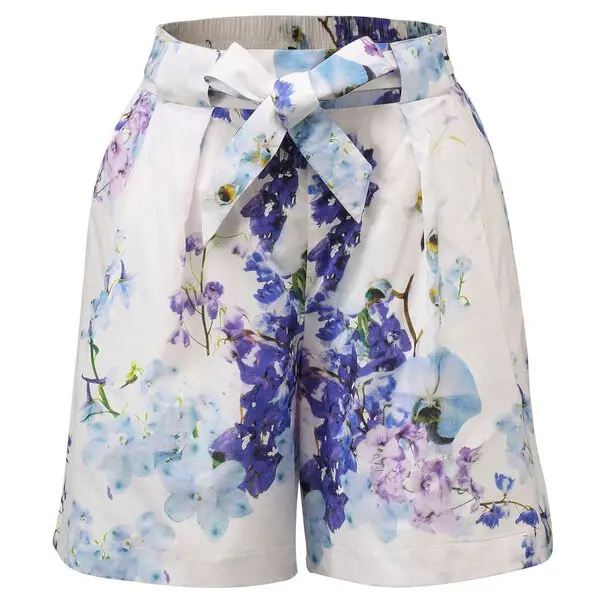 SMART AND JOY Macro Floral Print Short - Blue
