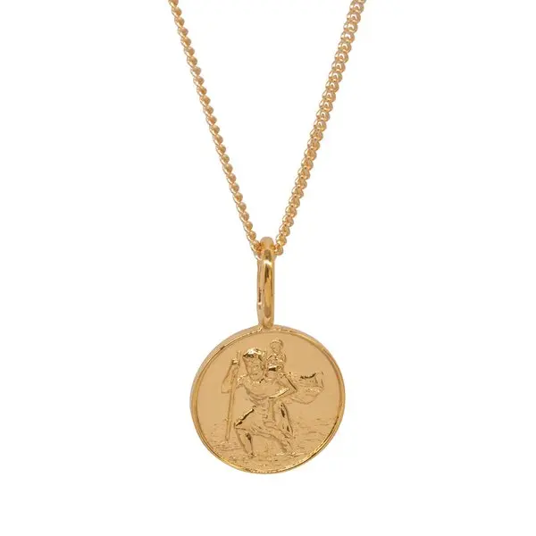 KATIE MULLALLY St Christopher Necklace In Yellow - Gold