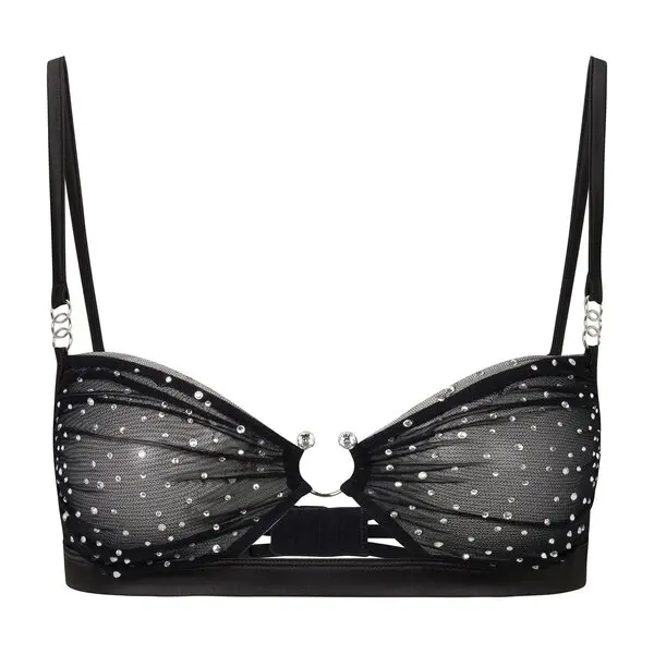 EMPRESS MIMI Astria Bralette With Crystal Details - Black