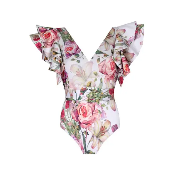 NUR KARAATA Cosmos Bianca Swimsuit - White