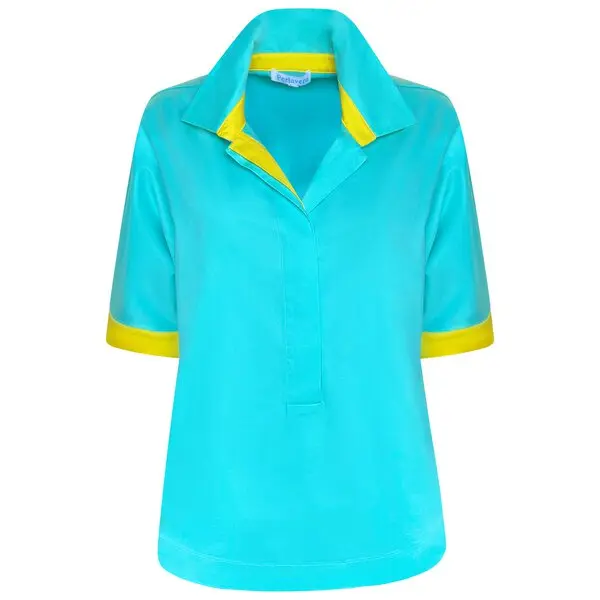 PERLAVERA Zyla -relaxed Shirt-aqua - Blue