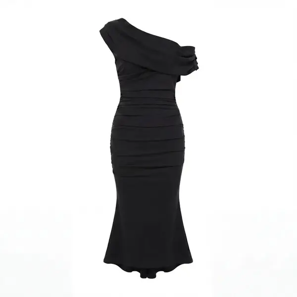 ATOM LABEL Mercury Midi Dress - Black