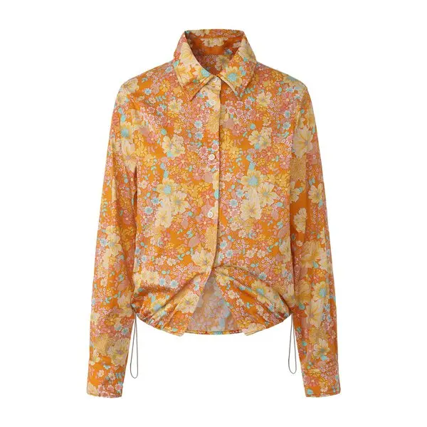 FRONT ROW SHOP Sun-washed Floral Shirt