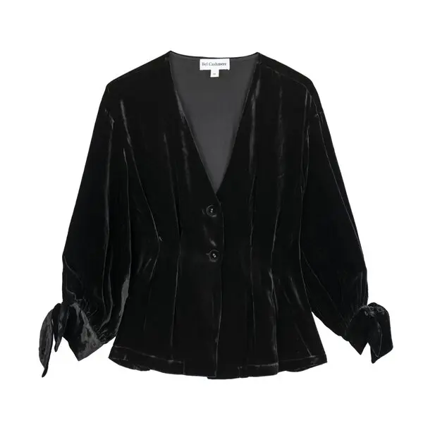 BEL CASHMERE Fara Velvet Blouse - Black