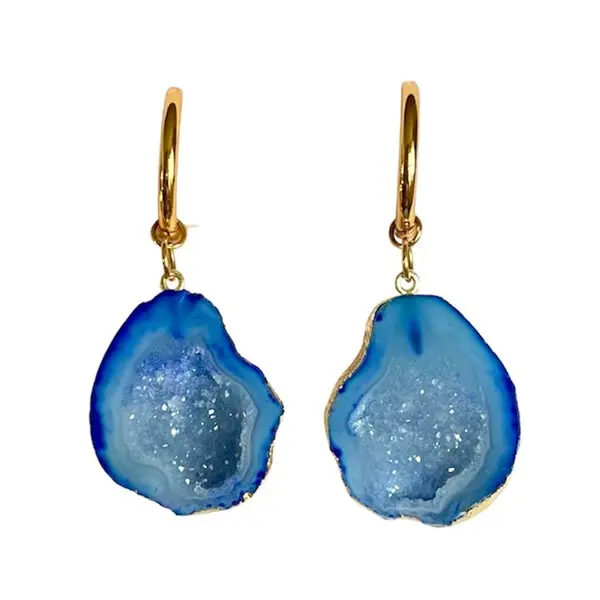 MAGPIE ROSE Hoop Rocks In The Sky Earrings - Blue