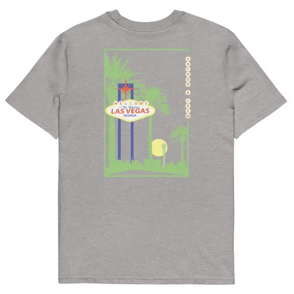ANCHOR & CREW Heather Las Vegas Landmark Organic Cotton T-shirt - Grey