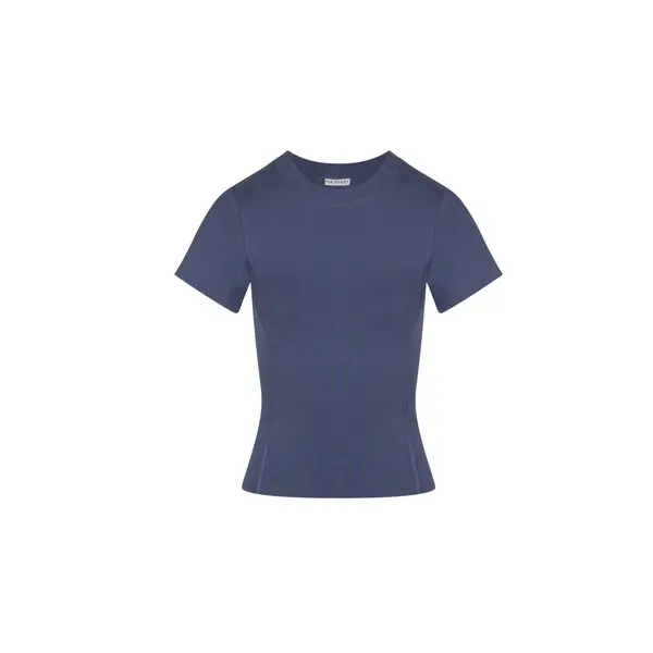 THE KOOZY Margot T-shirt ¾ Sleeve In Pima Cotton In Nightshadow - Blue