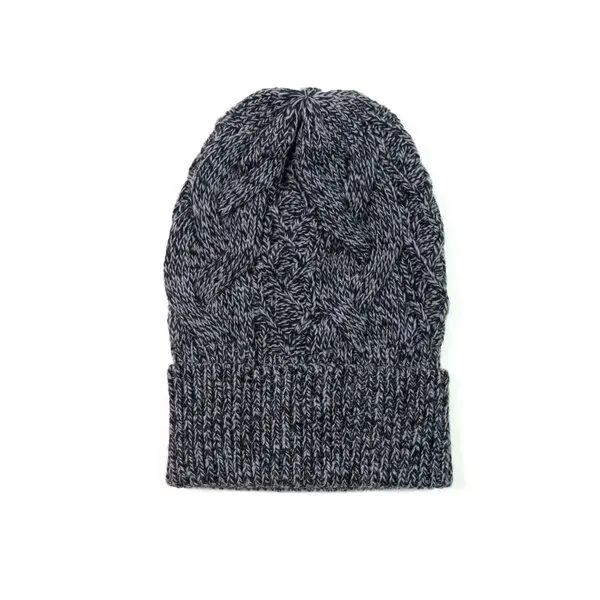 GIGI KNITWEAR Cable Hat In Marl - Black