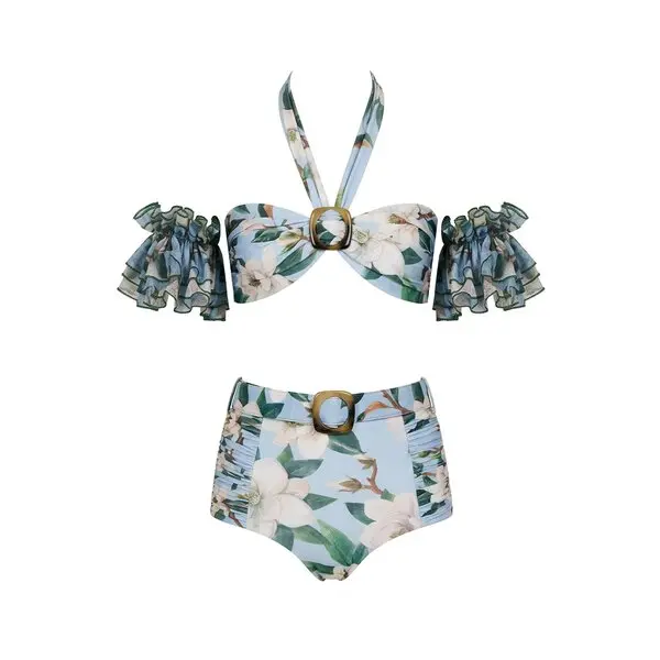 NUR KARAATA Coconut Coastline Bikini - Blue