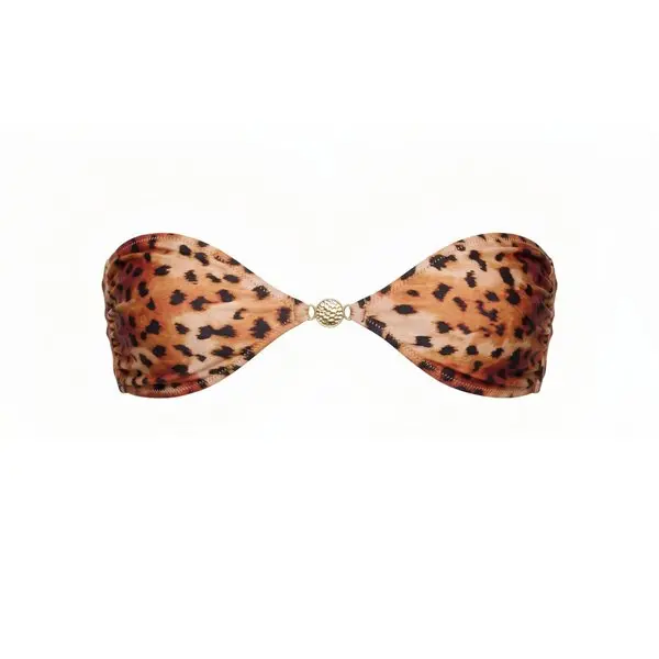 SUNKISSED Le Bandeau Strapless Top En Leopard - Gold