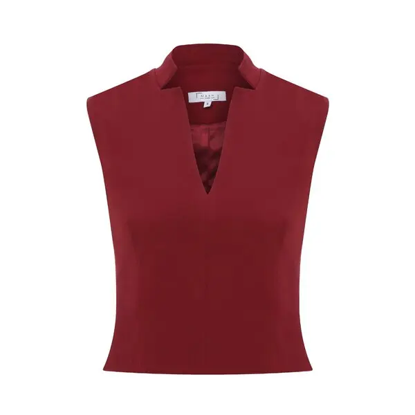 MAAN ISTANBUL High Neck Burgundy Blouse Pearl Wings - Red