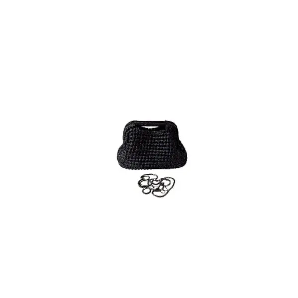 SPRINGMOONATELIER Metallic Handwoven Sleek Bag - Black