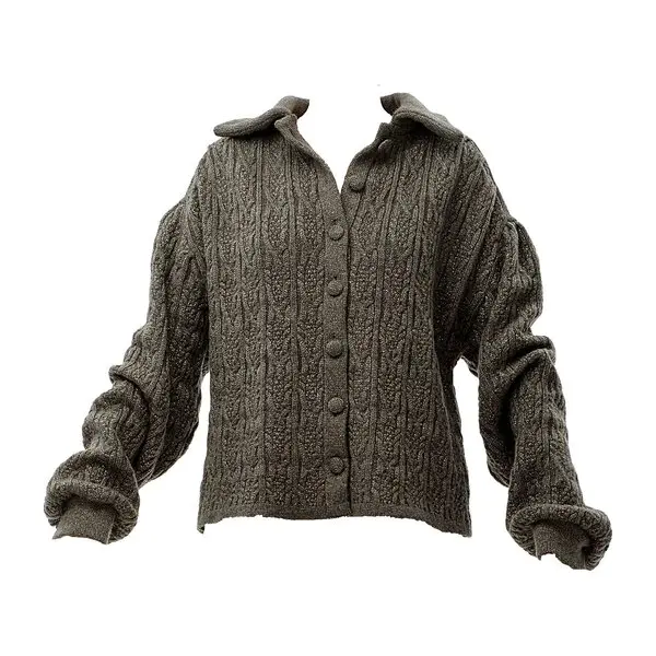 MAISON BOGOMIL Chunky Cable Knit Cardigan - Green