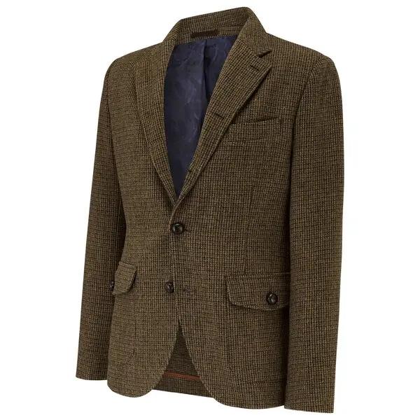 GUARDS LONDON Allenby Wool Tweed Blazer Microcheck - Brown