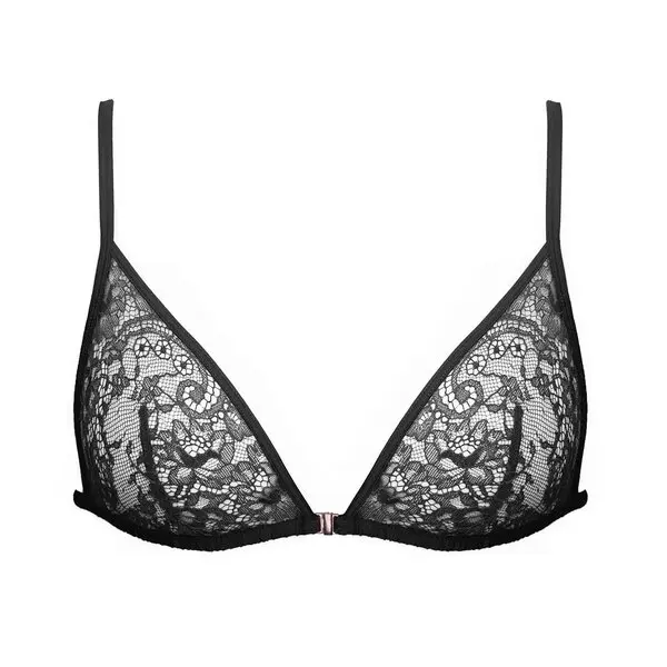 MONIQUE MORIN LINGERIE Moonstruck Triangle Bralette - Black