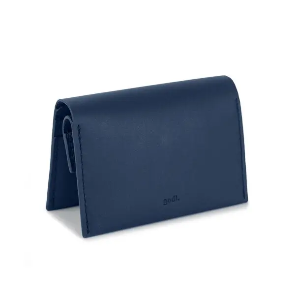 GODI. Handmade Leather Coin & Card Wallet Navy - Blue