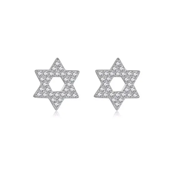 OUTOFOFFICE Pave Star Of David Stud Earrings - Silver