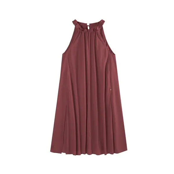 SUPESU Rosa Halter Neck Dress Raspberry Cocoa - Brown