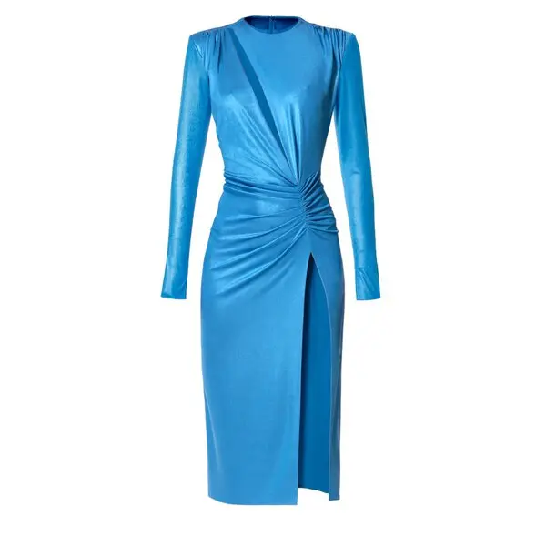 AGGI BY HALEWSKI Adriana Aster Midi Evening Dress - Blue