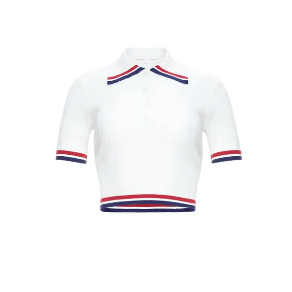GOLDIE BYRD Knit Polo - White