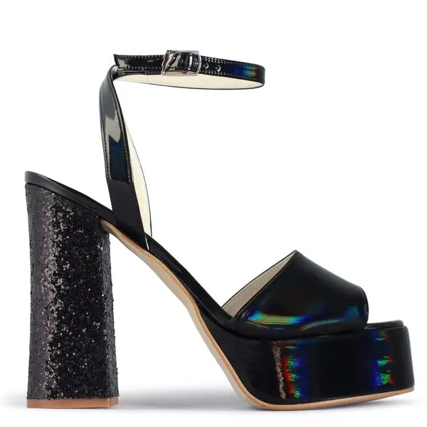 TERRY DE HAVILLAND Nova Crystal Platform Heels - Black