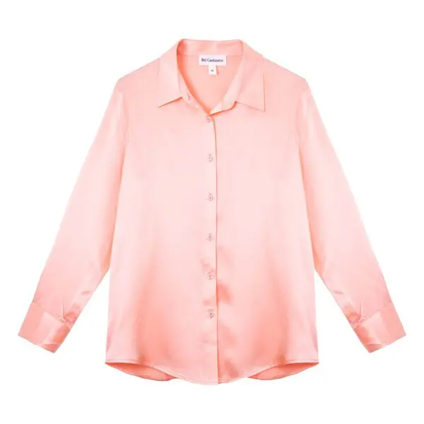 BEL CASHMERE Diana Silk Blouse In Peach - Orange