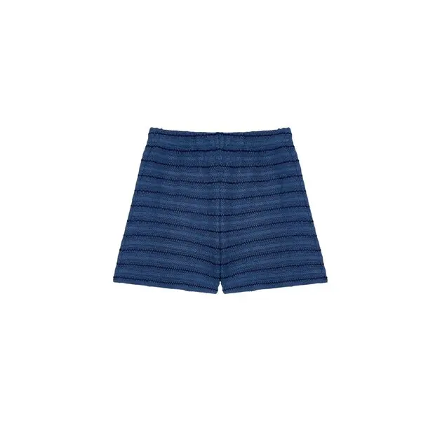 THISISU COLLECTION Solea Striped Knit Beachwear Shorts - Blue