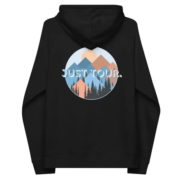 ANCHOR & CREW Just Tour. Seeker Organic Cotton Raglan Hoodie - Black