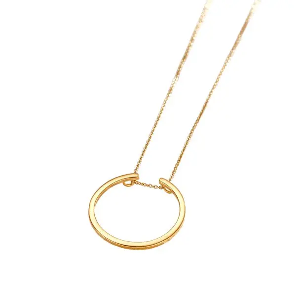 POSH TOTTY DESIGNS Yellow Plated Circle Ring Holder Necklace - Gold
