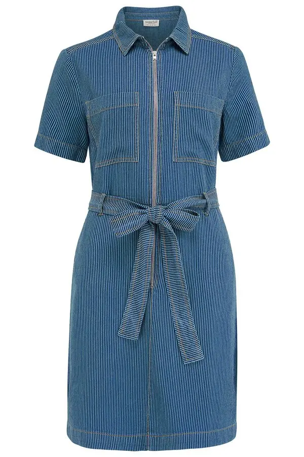 SUGARHILL BRIGHTON Tasha Mini Dress Stripe Denim - Blue
