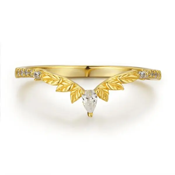 AZURA JEWELRY NEW YORK Woodland Stacking Band Yellow Vermeil - Gold