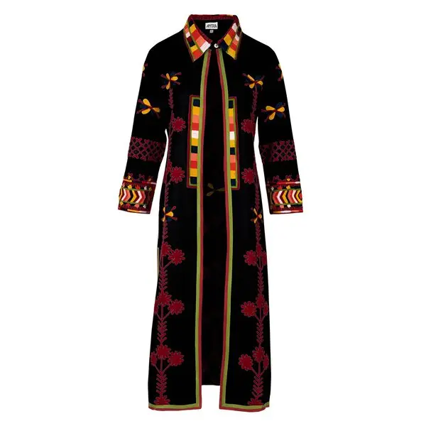ANTRA DESIGNS The Ebony Aztec Coat - Black