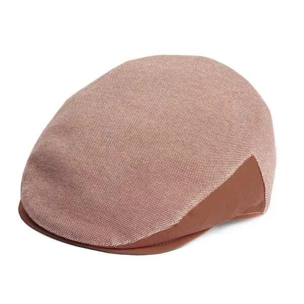 DASMARCA HATS Dasmarca Brody Terracotta Orange Cotton Summer Flat Cap With Bright Coloured Under Peak - Pink