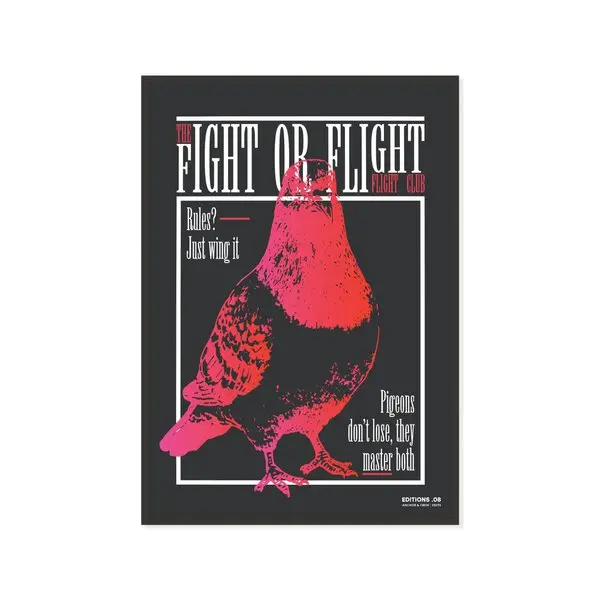 ANCHOR & CREW Eight Fight Or Flight Club Editions Matte Art Print - White