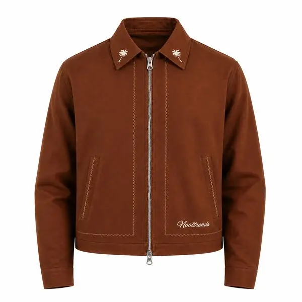 NOOLTRENDS Mocha Palmeraie Embroidered Jacket