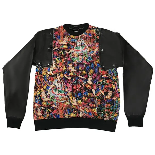ZASTASTUDIO Detachable Leather Cotton Hybrid Sweatshirt A - Black