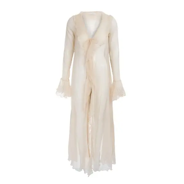 SOFIA TSERETELI Pure Silk Caftan Dress - Brown