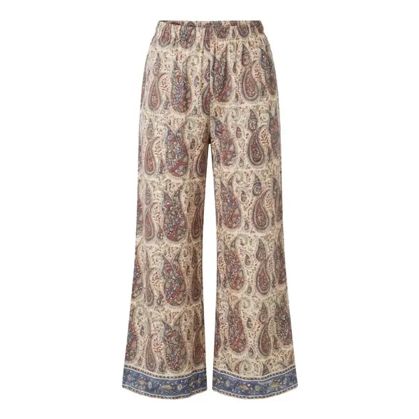 Adrift Clothing Breezy Relaxed Pant In Kalamkari - White