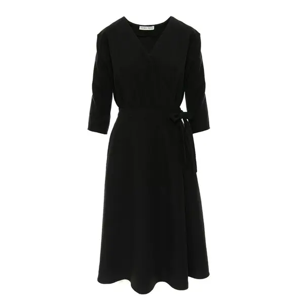 NORIA ANIS Unwrap Kimono Sleeve Dress With Wrap Tie