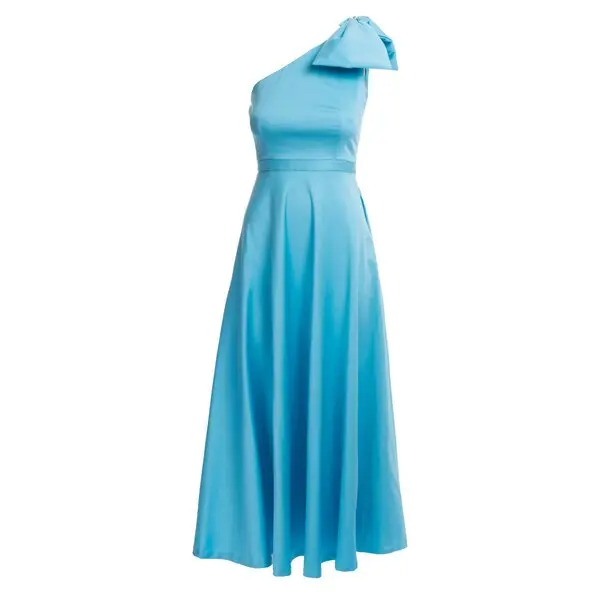 SOFIA TSERETELI One Shoulder Gown With Bow Detail - Blue