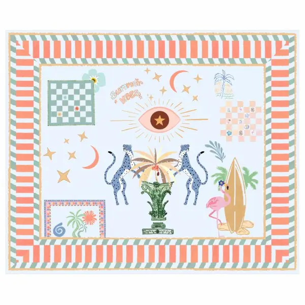 Loveist Store Alegrino Coastal Graphic Sarong Pareo - Blue