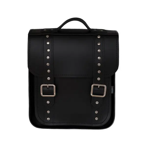 ZATCHELS Handmade Leather City Backpack Gothic Studded - Black